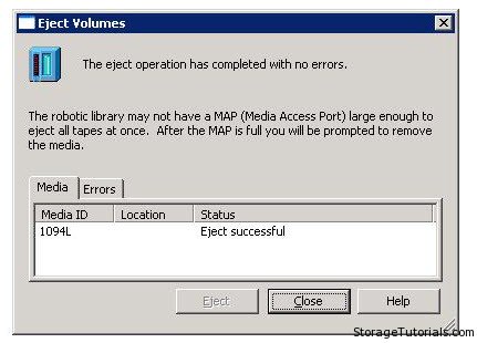 How to Eject Media from Tape Library in Netbackup